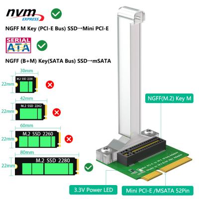 China M.2 NGFF Nvme SSD To Mini PCI-E Adapter (Vertical Installation) For 2280 NVME SSD for sale