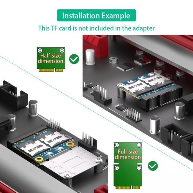 Dual TF to Mini PCI-E adapter package