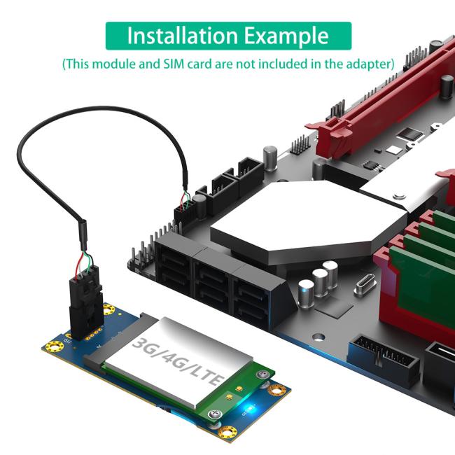 Mini PCI-E to USB adapter dimensions