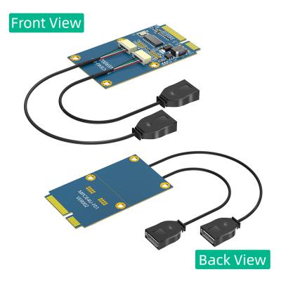 China Mini PCI-E PCI Express To Dual USB Adapter MPCIe To 5 Pin 2 Port USB2.0 Converter For Full/half Height Mini Card for sale