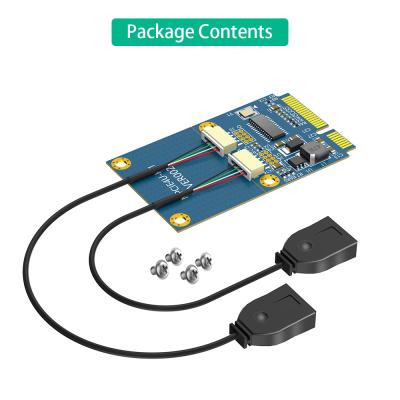 China Mini PCI-E PCI Express To Dual USB Adapter MPCIe To 5 Pin 2 Port USB2.0 Converter For Full/half Height Mini Card for sale