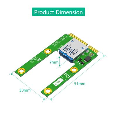 China Mini PCI-E to USB 3.0 Adapter Card PCI Express PCI-E to USB 3.0 Expansion Card Computer Components Add On Cards for Laptop for sale