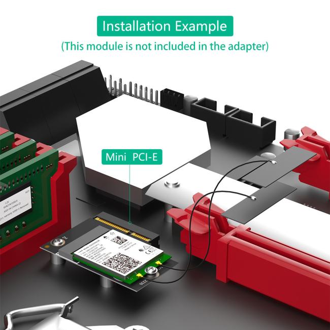 M.2 NGFF to Mini PCI-E adapter package contents