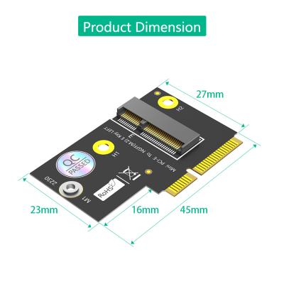 China M.2 NGFF key E to Half-size Mini PCI-E Adapter for WiFi6 AX200, 9260, 8265 ,8260 ,7265 card and Y510P Model for sale