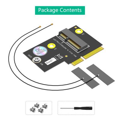 China M.2 NGFF key E to Half-size Mini PCI-E Adapter for WiFi6 AX200, 9260, 8265 ,8260 ,7265 card and Y510P Model for sale