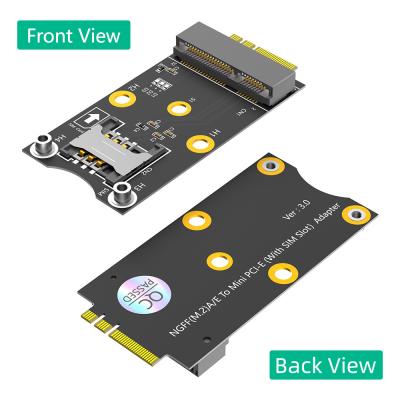 China Mini PCI-E to M.2(NGFF ) key A/E Adapter With SIM card Slot for WiFi/WWAN/LTE Module for sale