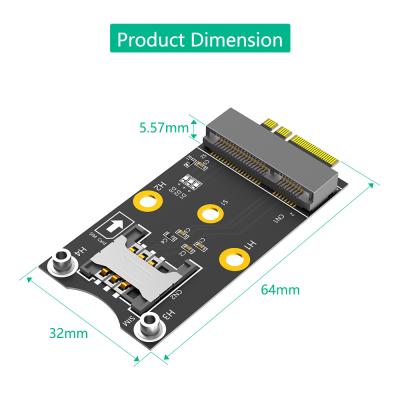 China Mini PCI-E to M.2(NGFF ) key A/E Adapter With SIM card Slot for WiFi/WWAN/LTE Module for sale