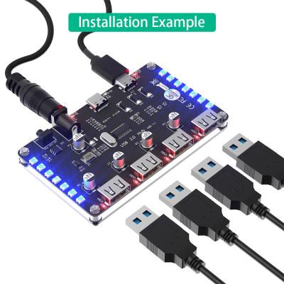 China Type C 4 Port USB 2.0 Hub Expansion Cards Circuit Board for sale