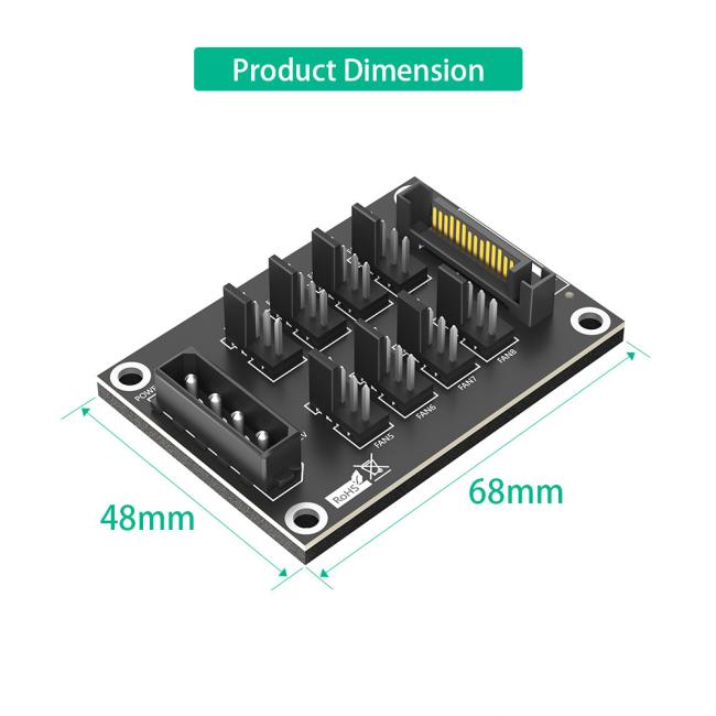 SATA Fan Splitter Hub with accessories