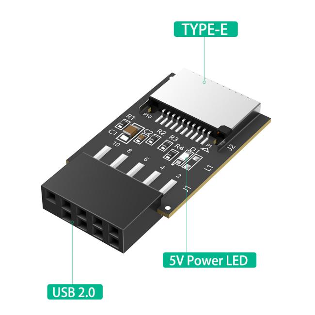 USB 2.0 to Type-E adapter close-up