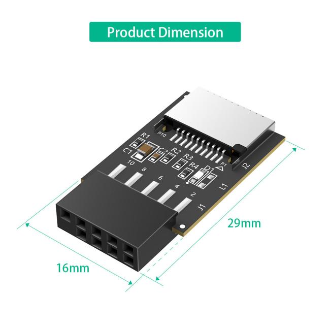 USB 2.0 to Type-E adapter with LED indicator