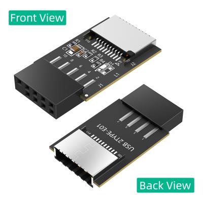 China USB 2.0 9pin Type E Adapter 5V Front Panel Header To Adapter LED for sale