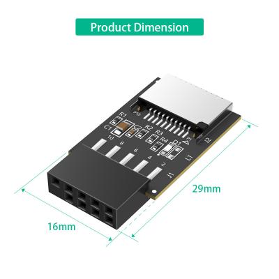 China USB 2.0 9pin Type E Adapter 5V Front Panel Header To Adapter LED for sale