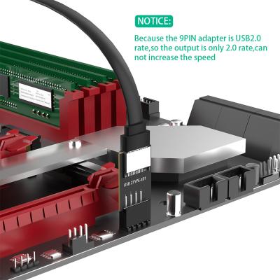 China USB 2.0 9pin Type E Adapter 5V Front Panel Header To Adapter LED for sale