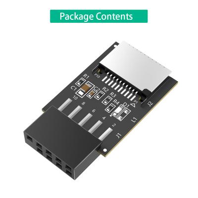 China USB 2.0 9pin Type E Adapter 5V Front Panel Header To Adapter LED for sale