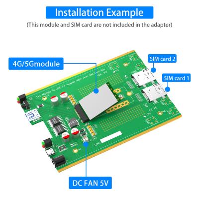 China Wireless 4G 5G Module NGFF M.2  To USB 3.0 Adapter Wifi Network Card For Desktop for sale