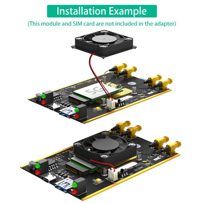 Dual SIM Card Slot NGFF M.2 to USB 3.0 Adapter top view