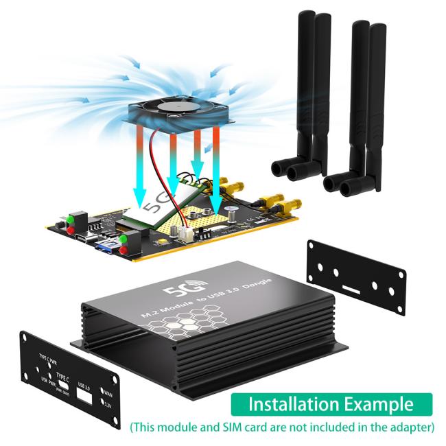 Dual SIM Card Slot NGFF M.2 to USB 3.0 Adapter close-up