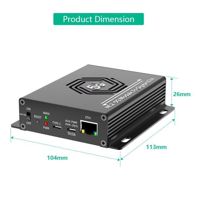 LTE TYPE C 5G Adapter ports view