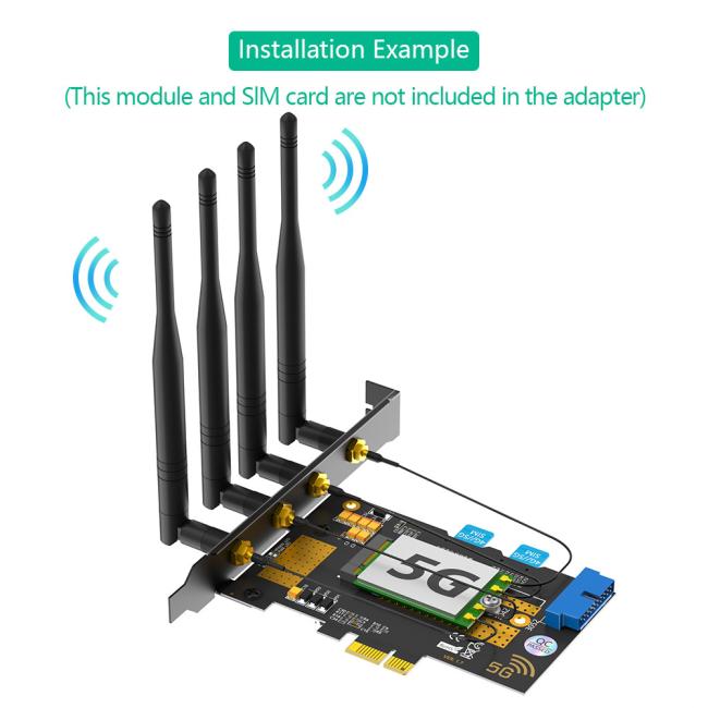 M.2 B Key 5G WWAN Card Adapter with antennas