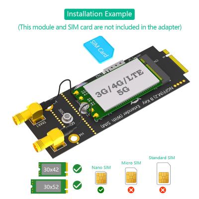 China PCI E Bus SSD 5G Adapter M 2 Ngff Ssd Adapter IP54 For Two Antennas for sale