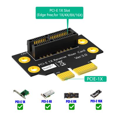 China Reverse 90 Degree PCI-E 3.0 1X Slot To PCIe X1 Adapter Riser Card For 2U Server Case for sale