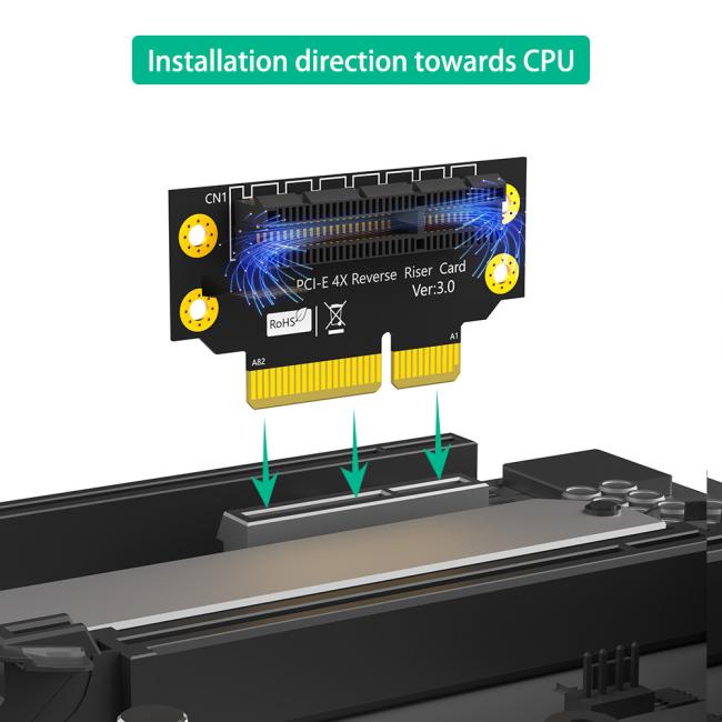 PCI-E adapter card in chassis