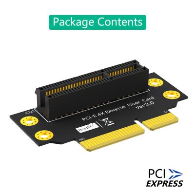 China Reverse 90 Degree PCI-E 3.0 4X Slot To PCIe X4 Adapter Riser Card For 2U Server Case for sale