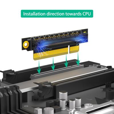 China Reverse 90 Degree PCI-E 3.0 8X Slot To PCIe X8 Adapter Riser Card For 1U Server Case for sale