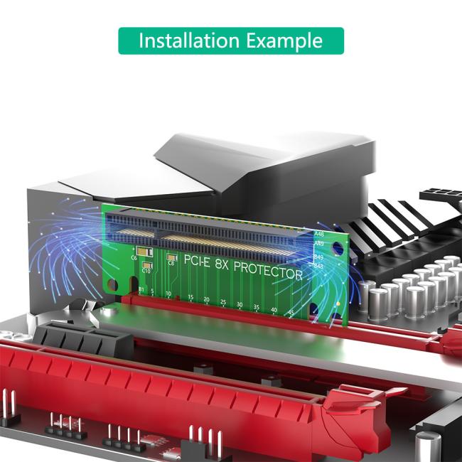 PCI-E 8X Riser Card dimensional view