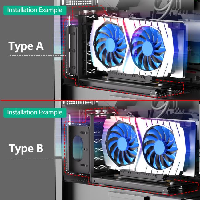 Multiple angle view of PCI-E riser