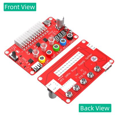 China ATX Power Supply Breakout Board and Acrylic Case Kit with ADJ Adjustable Voltage Knob for sale