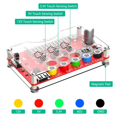 China ATX Power Supply Breakout Board and Acrylic Case Kit with ADJ Adjustable Voltage Knob for sale