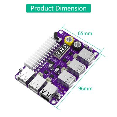 China ATX 24 Pin Power Supply Breakout Board with Acrylic Case Kit 3 Digit LED Display 12- port USB 2.0 & QC 2.0/ 3.0 & 12V Output for sale