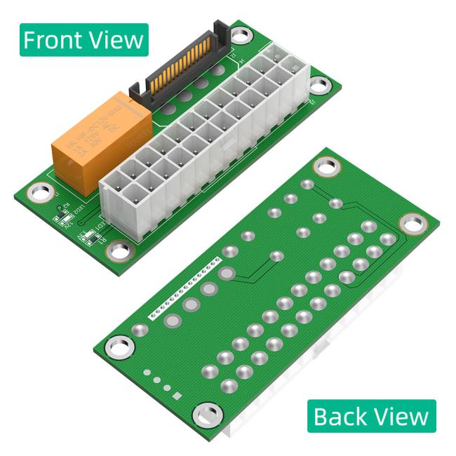 Dual PSU Adapter front view showing connectors and LED indicators