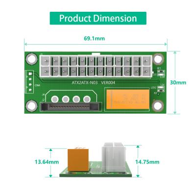 China Dual PSU Adapter ATX 24Pin to 4Pin SATA Power Sync Starter Card Extension Cable ADD2PSU Riser for sale