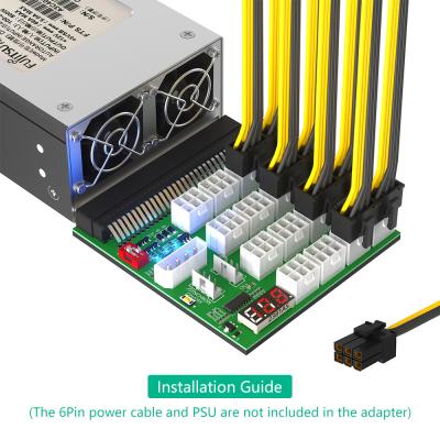 China ATX 16x 6Pin 12V Power Supply Breakout Board With Synchronization And Remote Management 16 * 12V PCI-E 6Pin Connector for sale