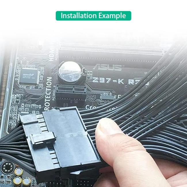 ATX 24 Pin Splitter in Use