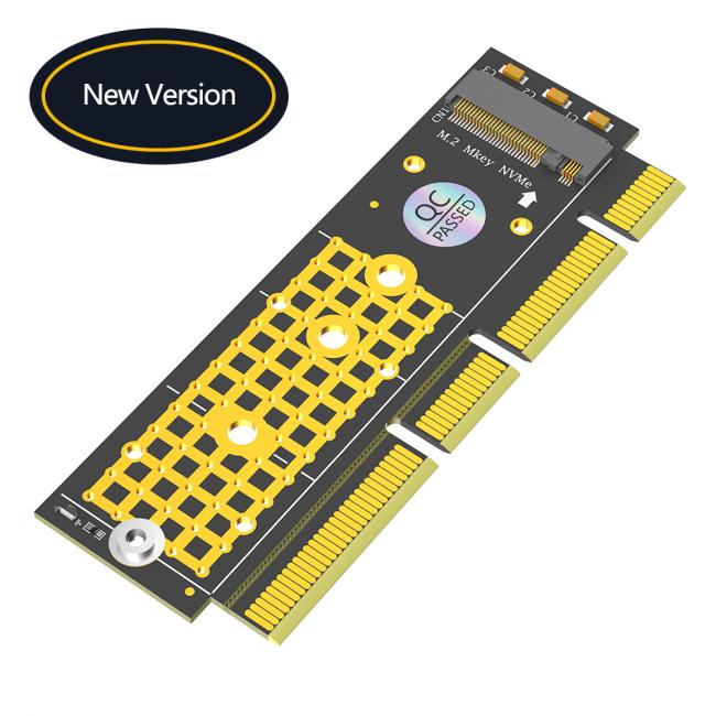 M.2 NVMe SSD to PCI-E adapter installation view