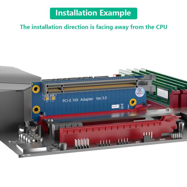 PCI-E 16x Riser Card angled view
