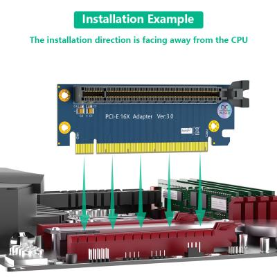 China 3.0 16x  PCI E Adapter 90 Degree dustproof High Speed Riser Card For 2U server for sale