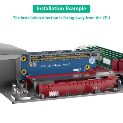 China 3.0 16x  PCI E Adapter 90 Degree dustproof High Speed Riser Card For 2U server for sale
