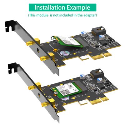 China Bluetooth Card PCI E Adapter M.2 Key A To PCIe X1 Adpater For WiFi for sale