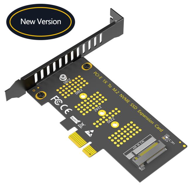 M.2 NVMe SSD adapter card front view