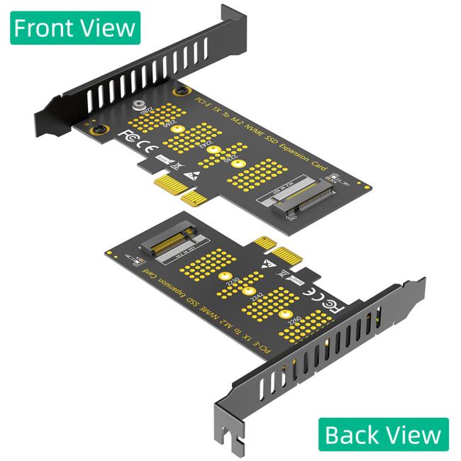 M.2 NVMe SSD adapter card side view