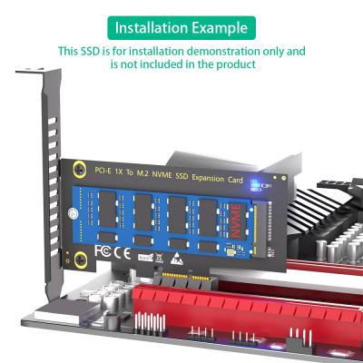 China M.2 NVMe SSD NGFF TO PCIE X1 adapter card M Key interface card Support PCI Express 3.0 x1 Support NVMe SSD 2230-2242-2260-2280 Size for sale