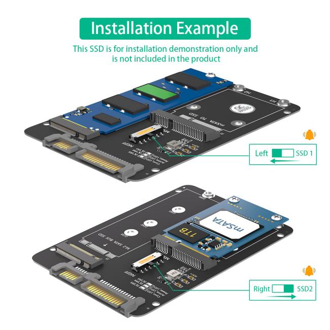 M.2 NGFF to SATA3 adapter close-up