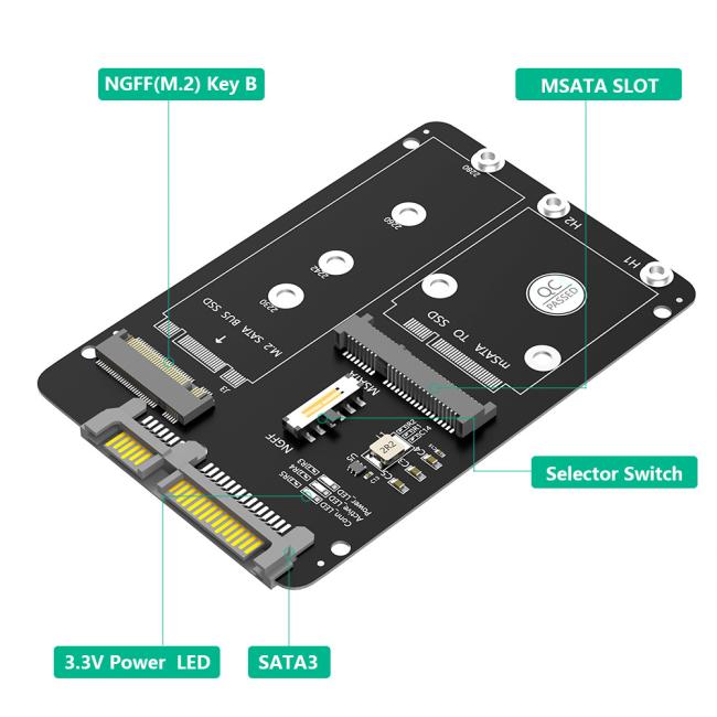 M.2 NGFF to SATA3 adapter package contents