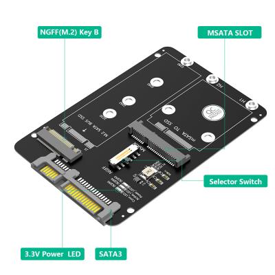 China M.2 NGFF Key B & MSATA SSD To SATA3 Adapter Wireless Card for sale
