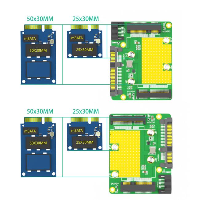 Dual Msata SSD to SATA3 Adapter close-up